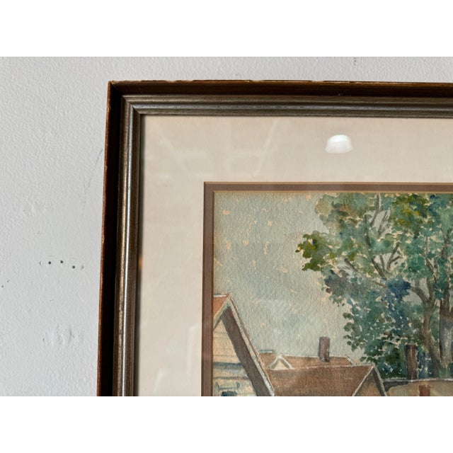 1920's Vintage Irwin Rosen Village Landscape Watercolor Painting ...