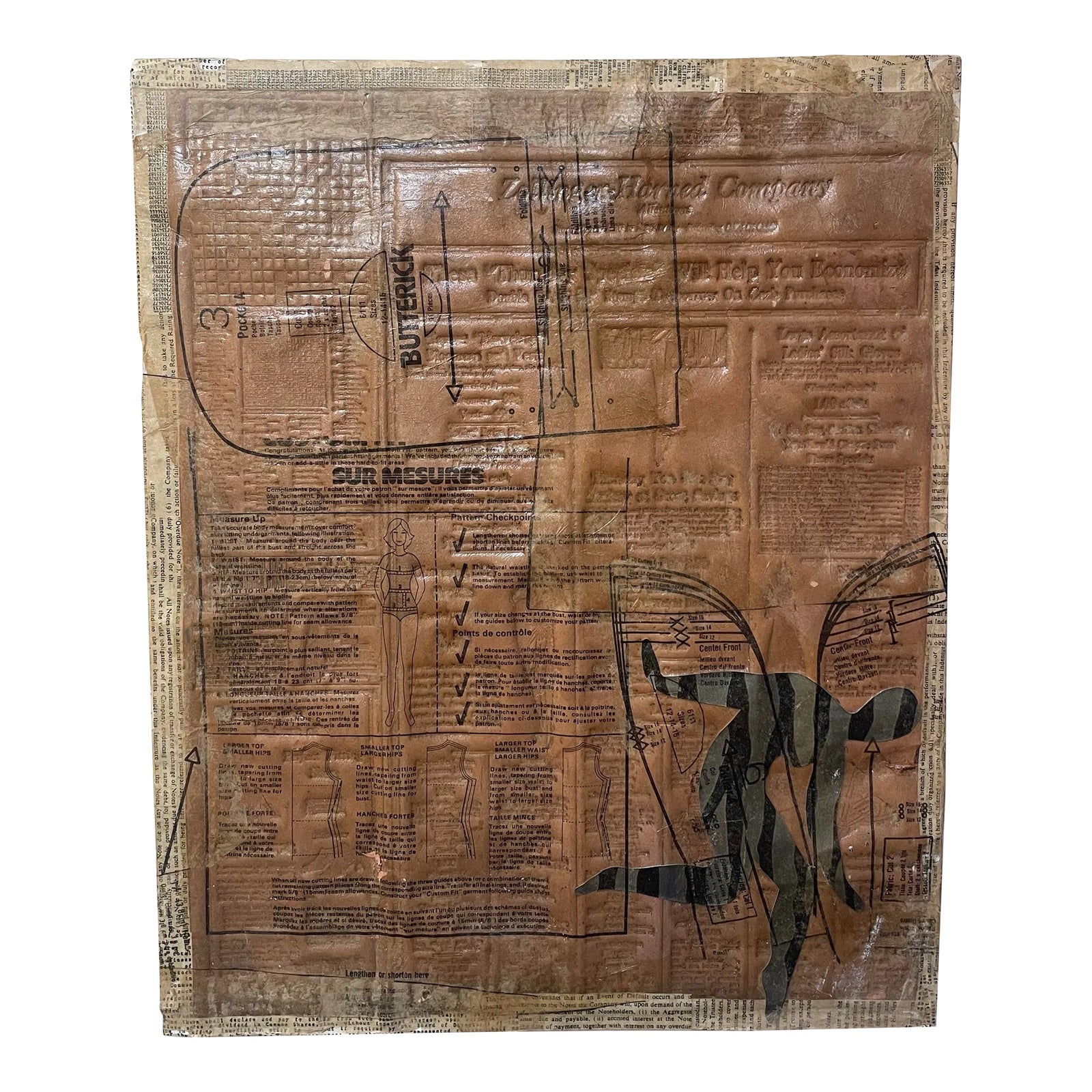 Original Wayne Cunningham Abstract Collage Painting | Chairish