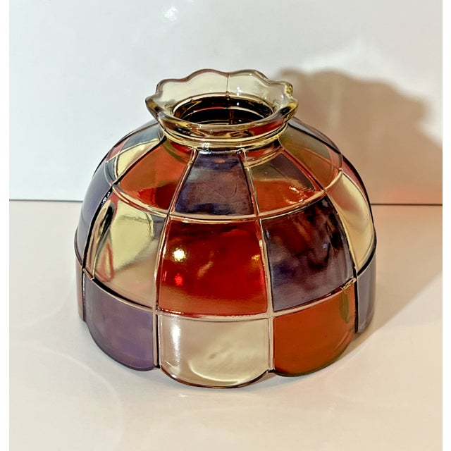 Vintage Westmoreland Stained Flash Glass Fairy Lamp Light Candle Holder ...