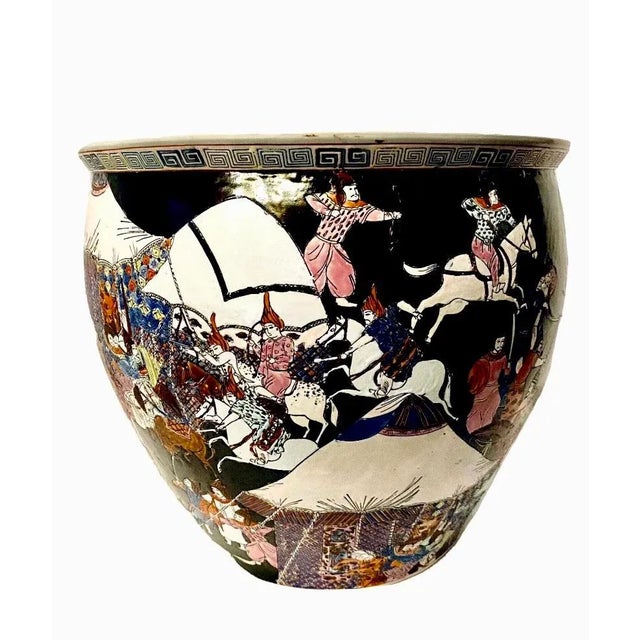 Mid 20th Century Large Chinese Export Famille Noire Storybook Fish Bowl ...
