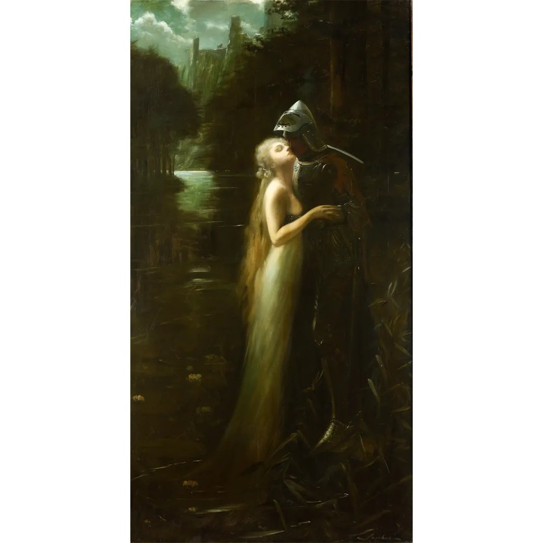 Robert Sauber, Lancelot and Guinevere, Oil on Canvas | Chairish