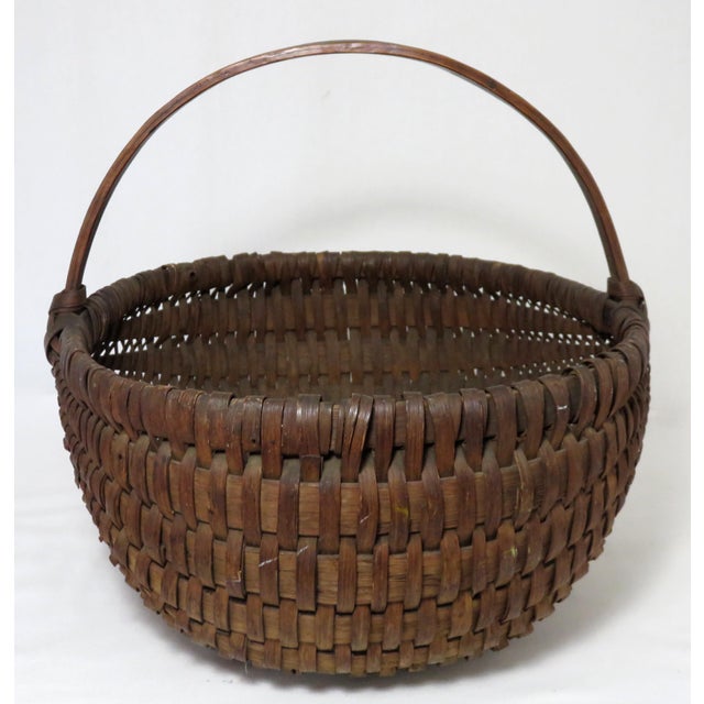 Antique Ash Splint Basket From Maine | Chairish