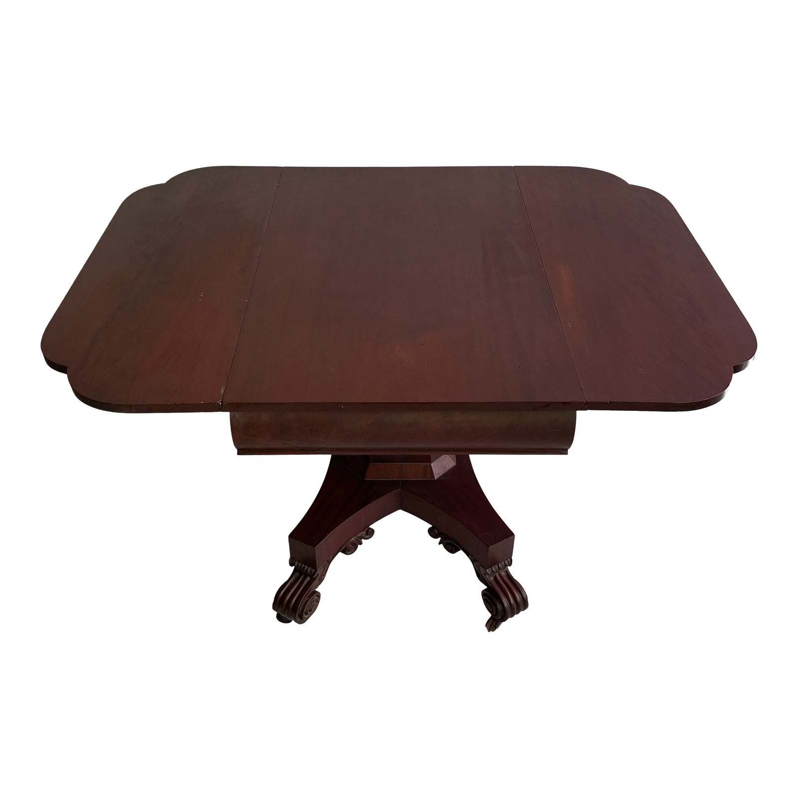 Antique Victorian Wheeled Drop-Leaf Side Table | Chairish