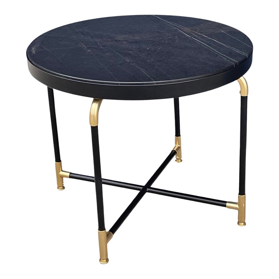 Studio Pepe Ivano Redaelli Aston Marble Side Table With Portoro White Marble Top | Chairish