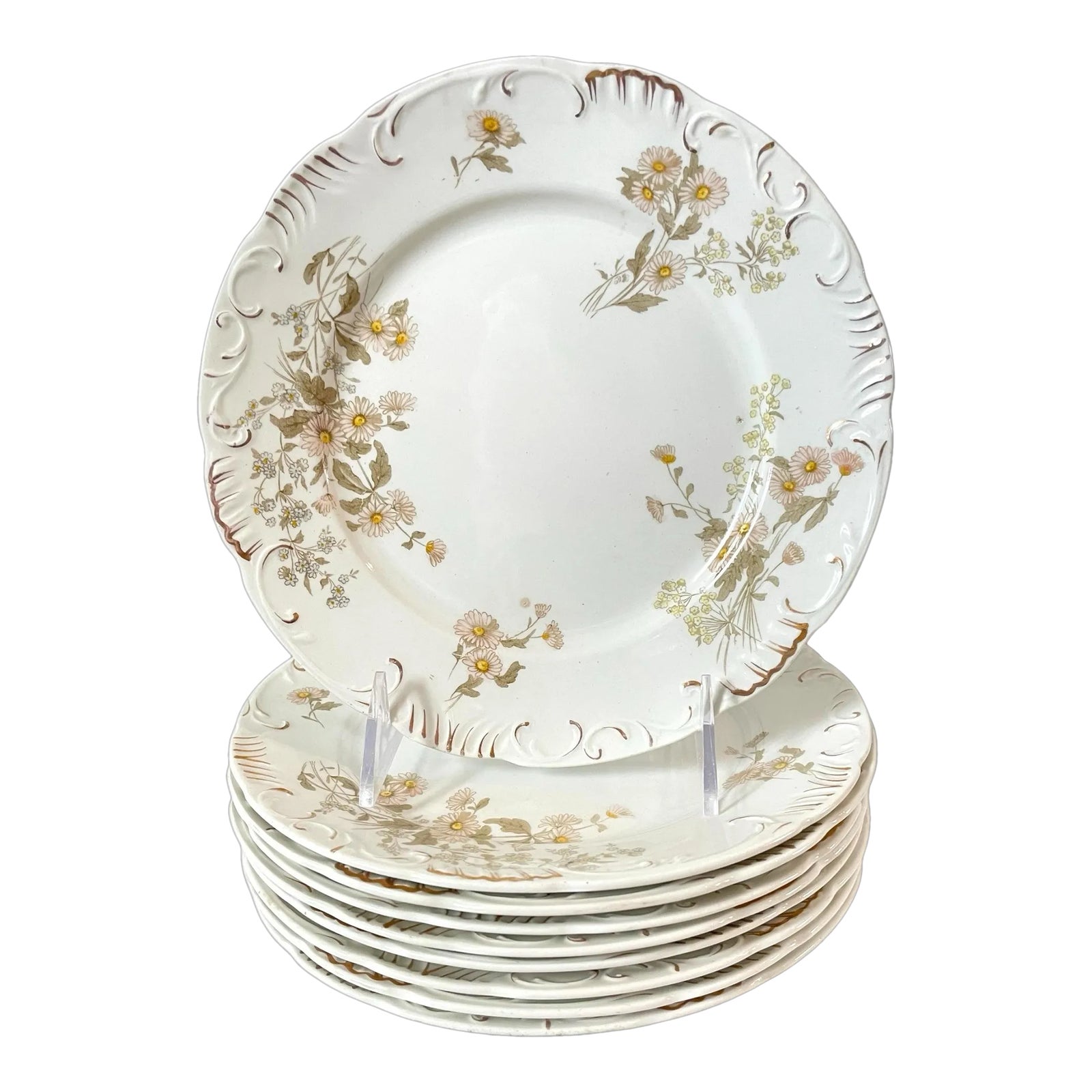 Henry Alcock & Co England Semi Porcelain Floral Daisy Salad or Dessert ...