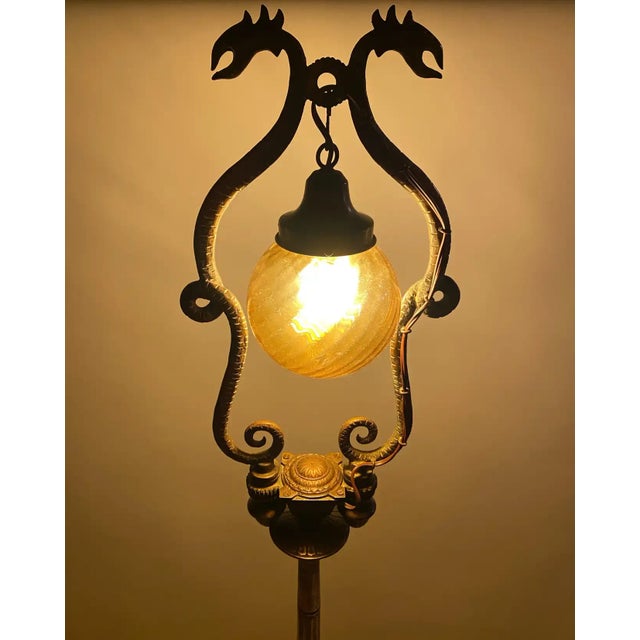 19th Century French Rococo Revival Style Bronze Patinated Dragons Floor ...