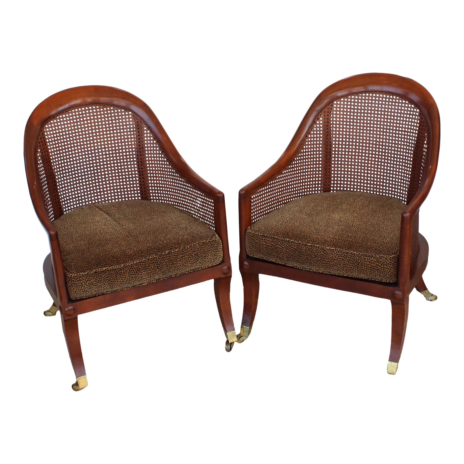 1980s Baker Spoon-Back Lounge Chairs English Regency Style - a Pair ...