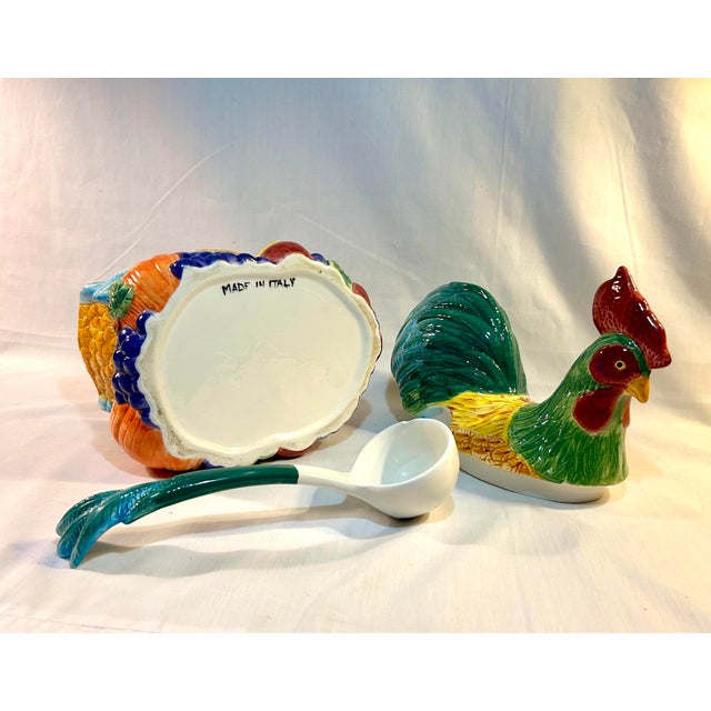 Vintage Italian Majolica Hand-Painted Hen Chicken Rooster Tureen ...