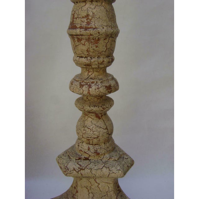 2010s Italian Spanish Dana Creath Pricket Candlestick Lamps - A Pair ...