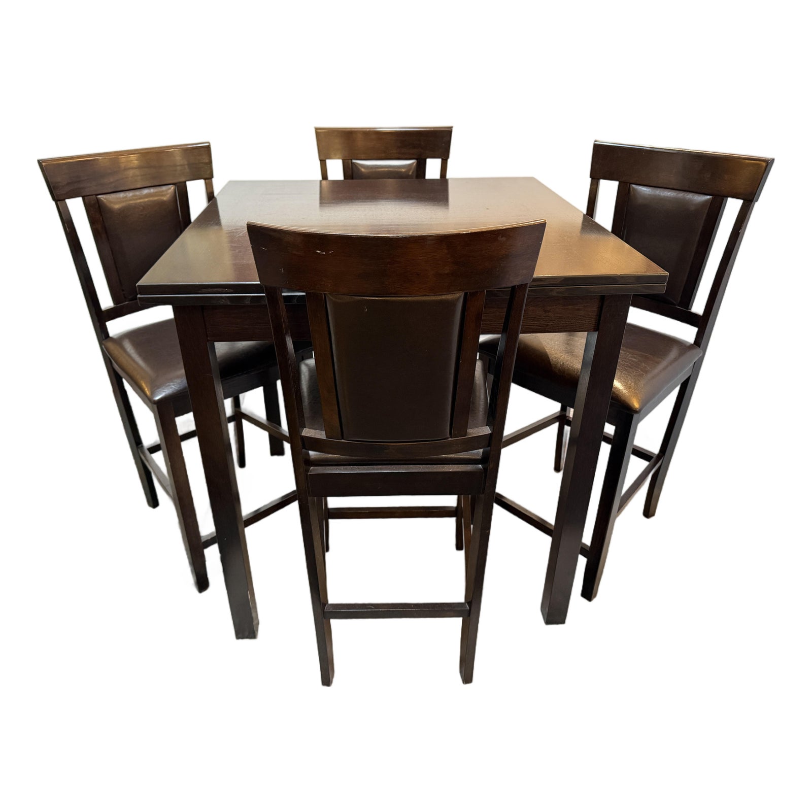 Contemporary Bistro Extension Table + Chairs, Set of Five | Chairish