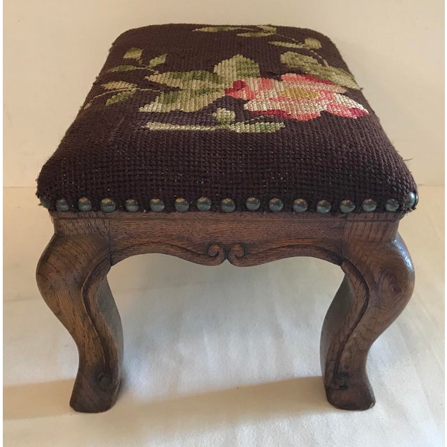 Vintage French Needlepoint Stool | Chairish