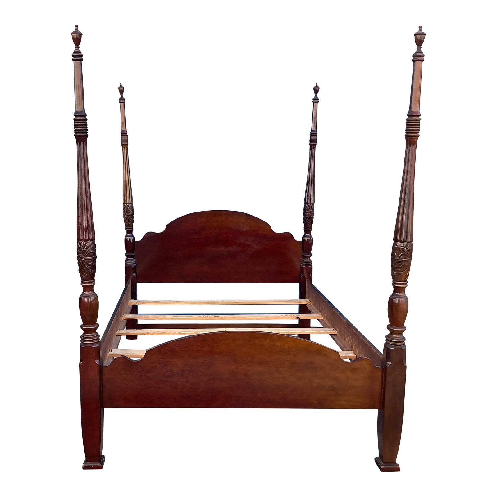 Queen Size Basset Poster Bed | Chairish