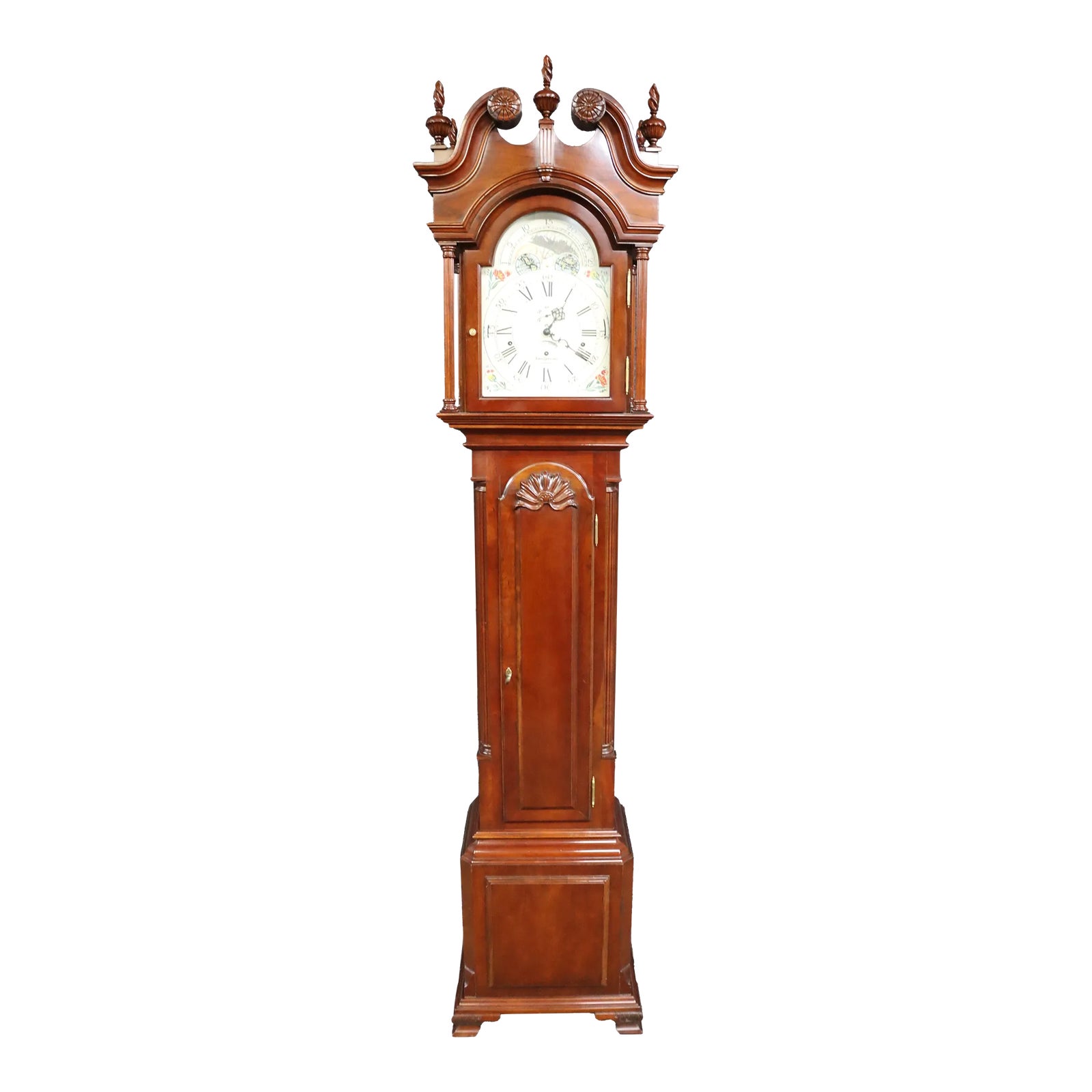 Sligh John Goddard Cherry Newport Grandfather Clock | Chairish