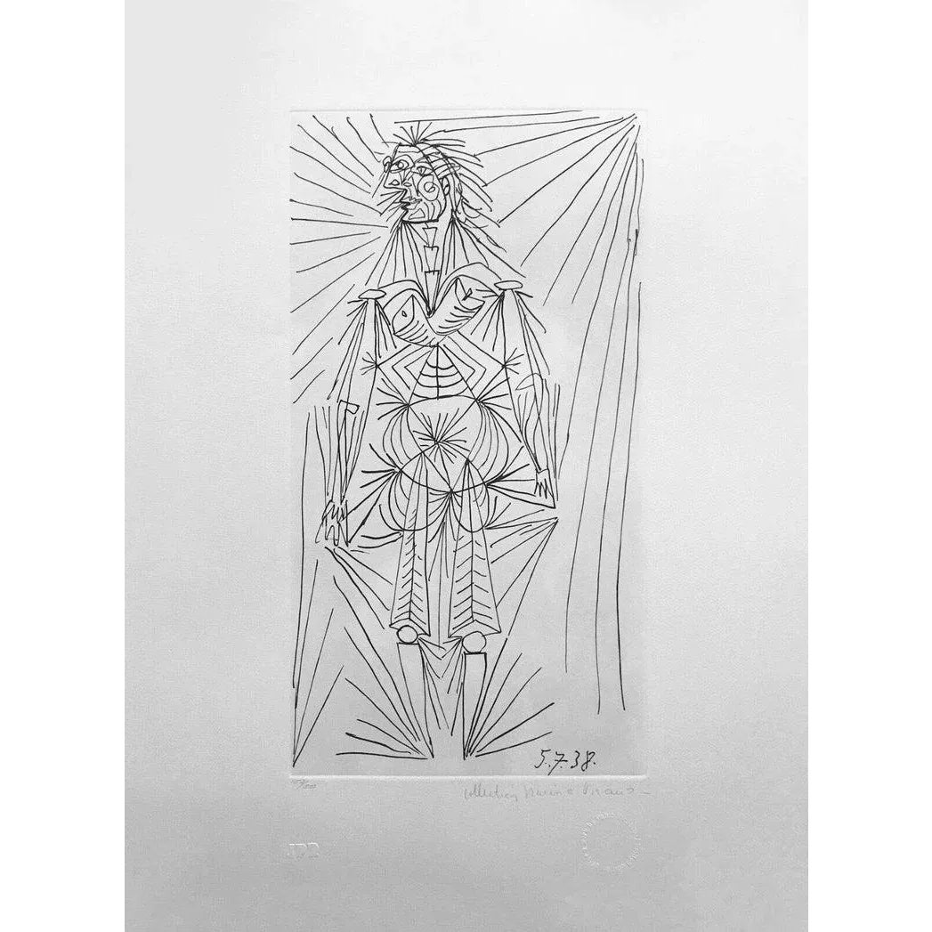 1980s "Femme Debout" Pablo Picasso Estate Collection Lithograph | Chairish