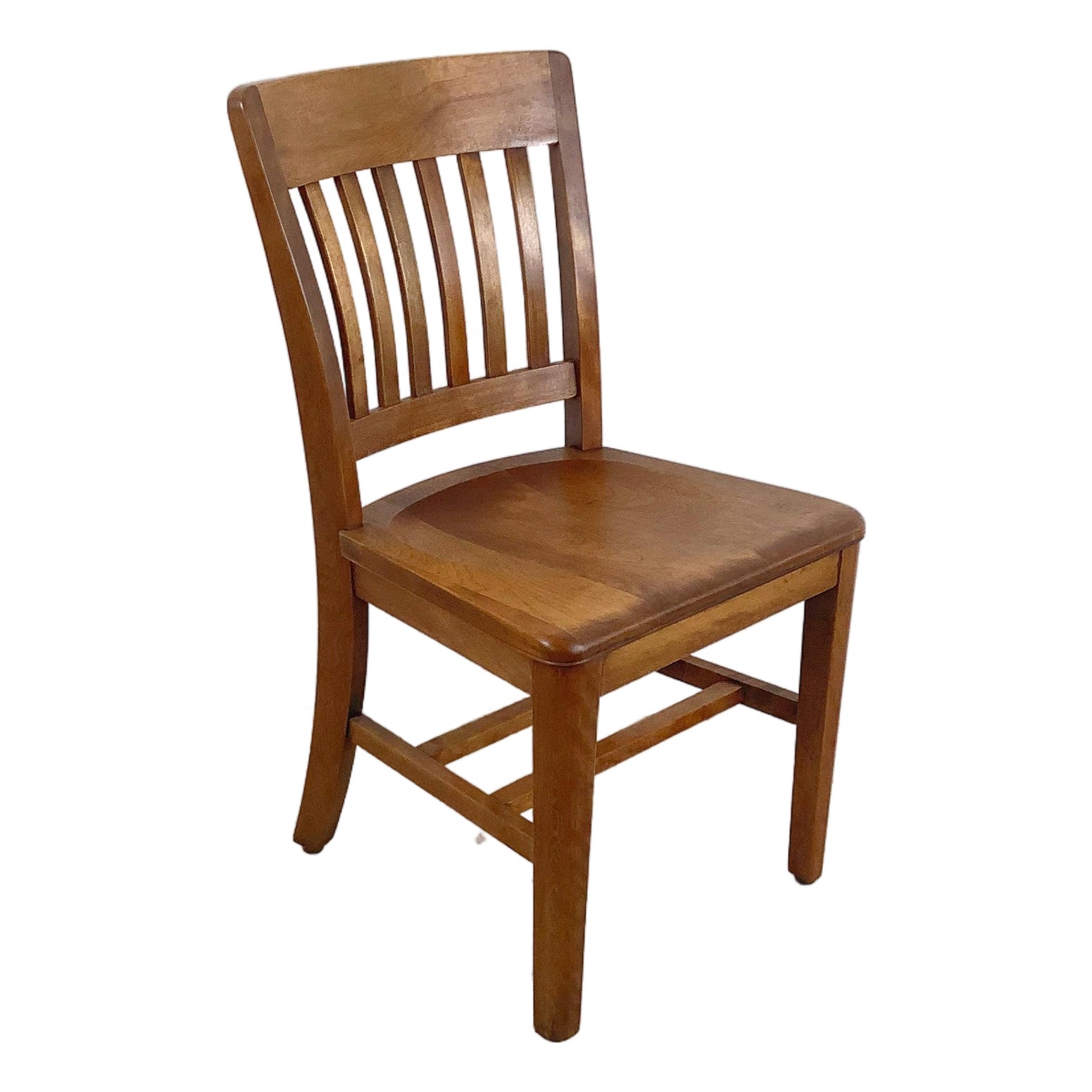 Vintage American Schoolhouse Chair — Wood Slat Back Side Chair | Chairish