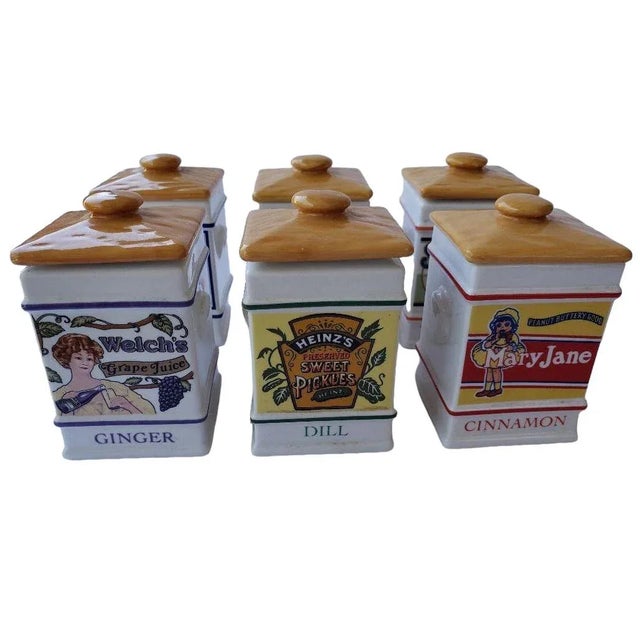 Set of 6- 1991 Country Store Spice Jar Collection, Sunkist Oranges ...