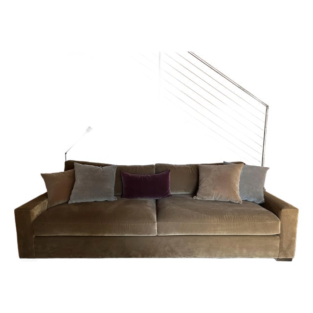 Restoration Hardware Maxwell Luxe 9’ Velvet Sofa | Chairish