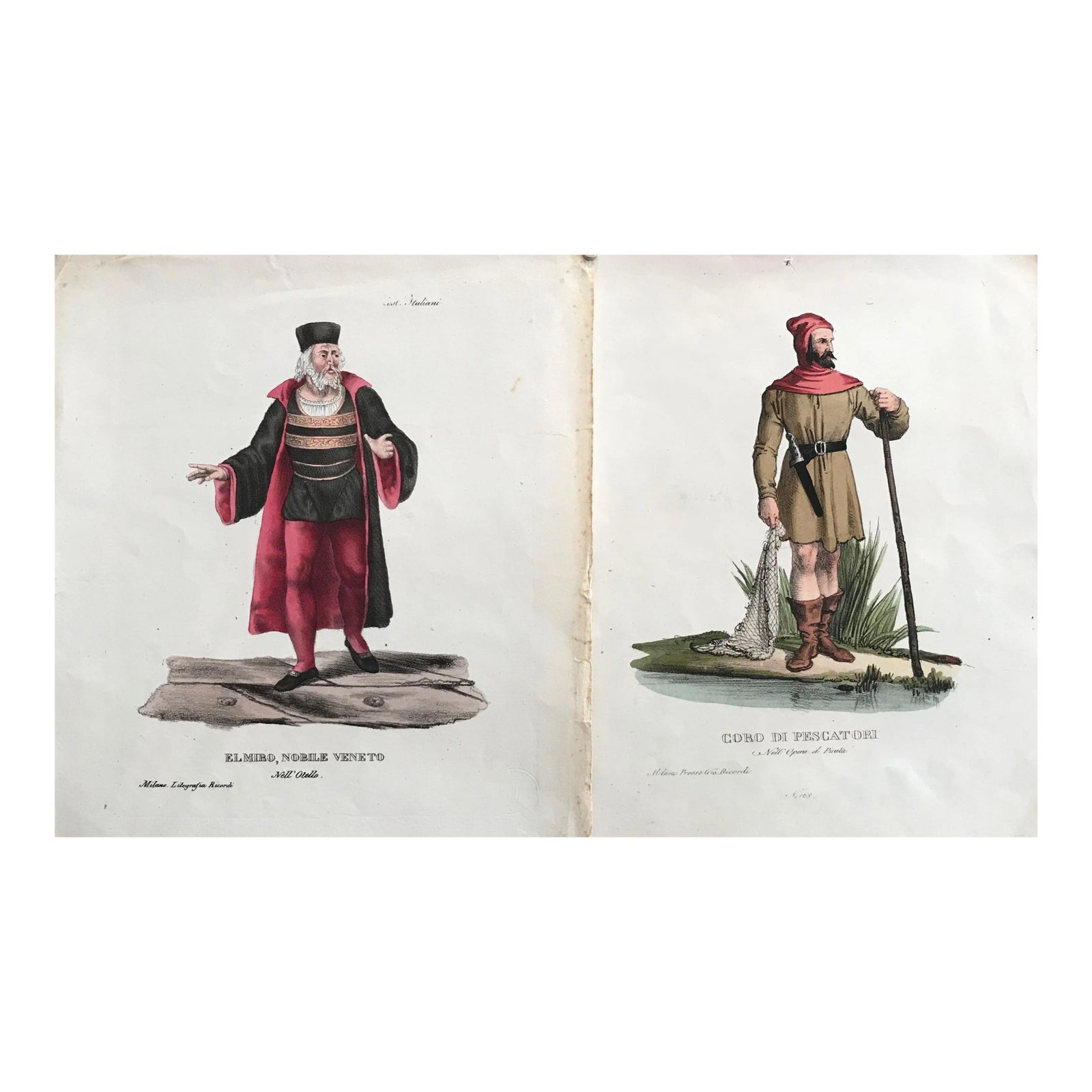Pair of Vintage Italian Costume Prints, Circa 1700 (Set of 2) | Chairish