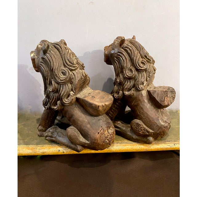 17th Century Carved Lions - a Pair | Chairish