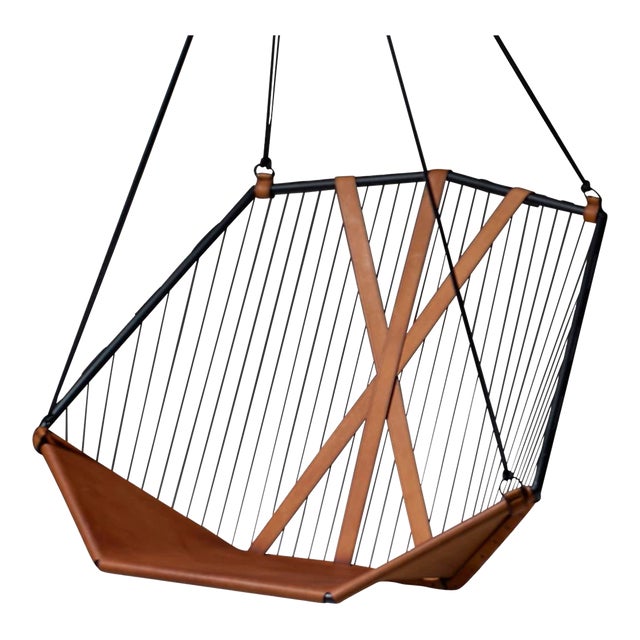 Modern, Leather Hanging Chair | Chairish