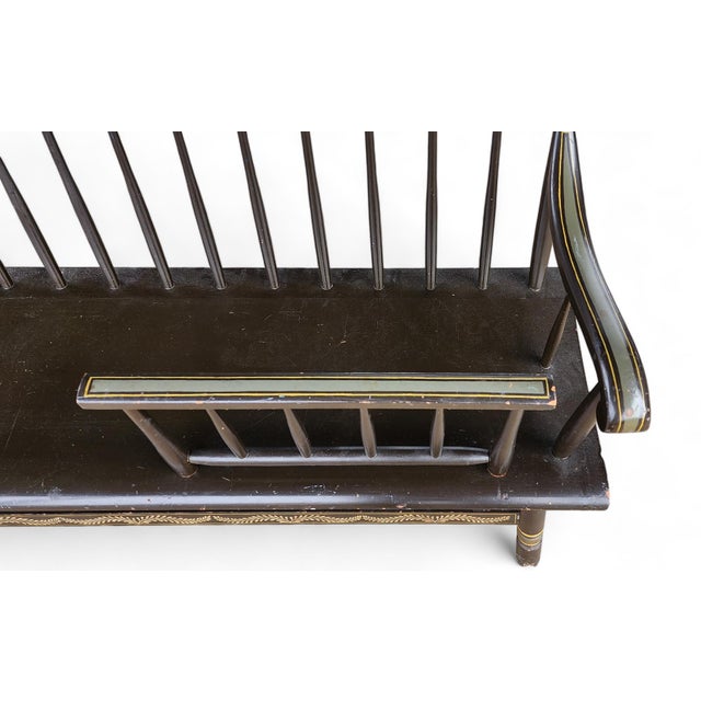 Vintage Hitchcock Style Black Stenciled Nanny (Mammy) Bench "Rocker" C ...