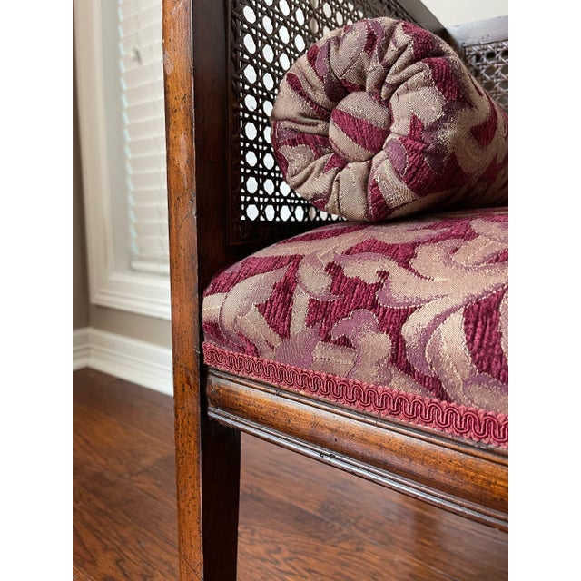 1950s Vintage Mid-Century Modern Cane Back Bench | Chairish