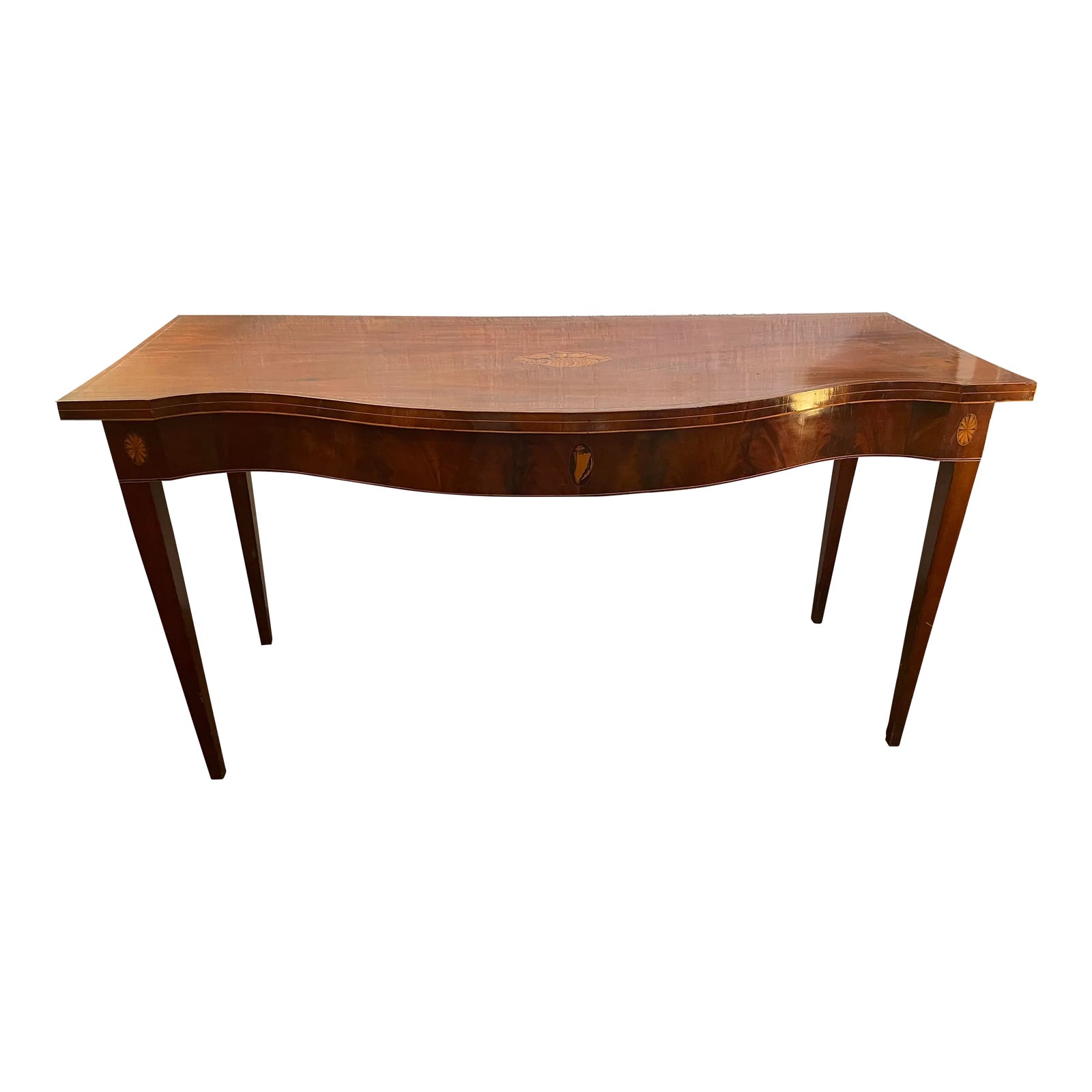 Early 19th Century Sheraton Period Breakfront Table | Chairish