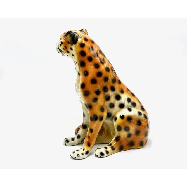 Vintage Italian Ceramic Cheetah Sculpture, 1960s | Chairish