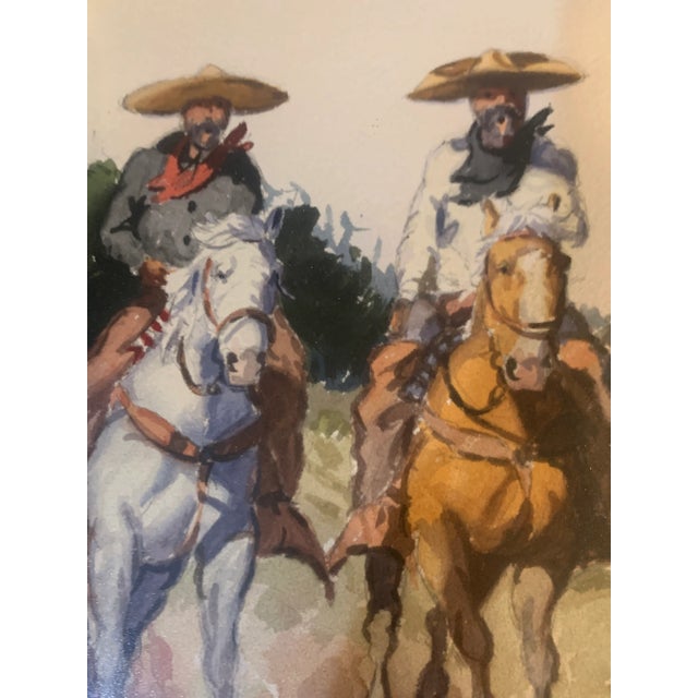 Vintage Western Watercolor Painting of Cowboys by Lorenzo Castaneda ...
