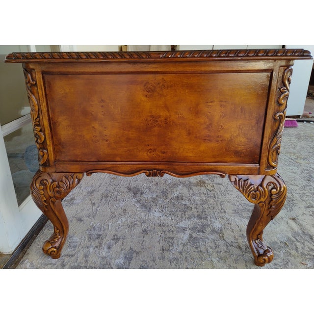 Queen Anne Style Ornate Writing Desk | Chairish