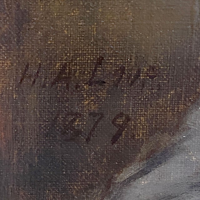 Late 19th Century Henry Augustus Loop Portrait of a Young Girl Oil Painting on Canvas, Framed ...