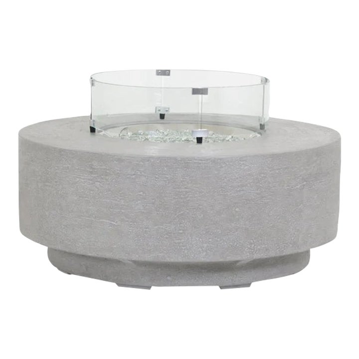 Sunset West Outdoor Round Fire Table Glass Surround | Chairish