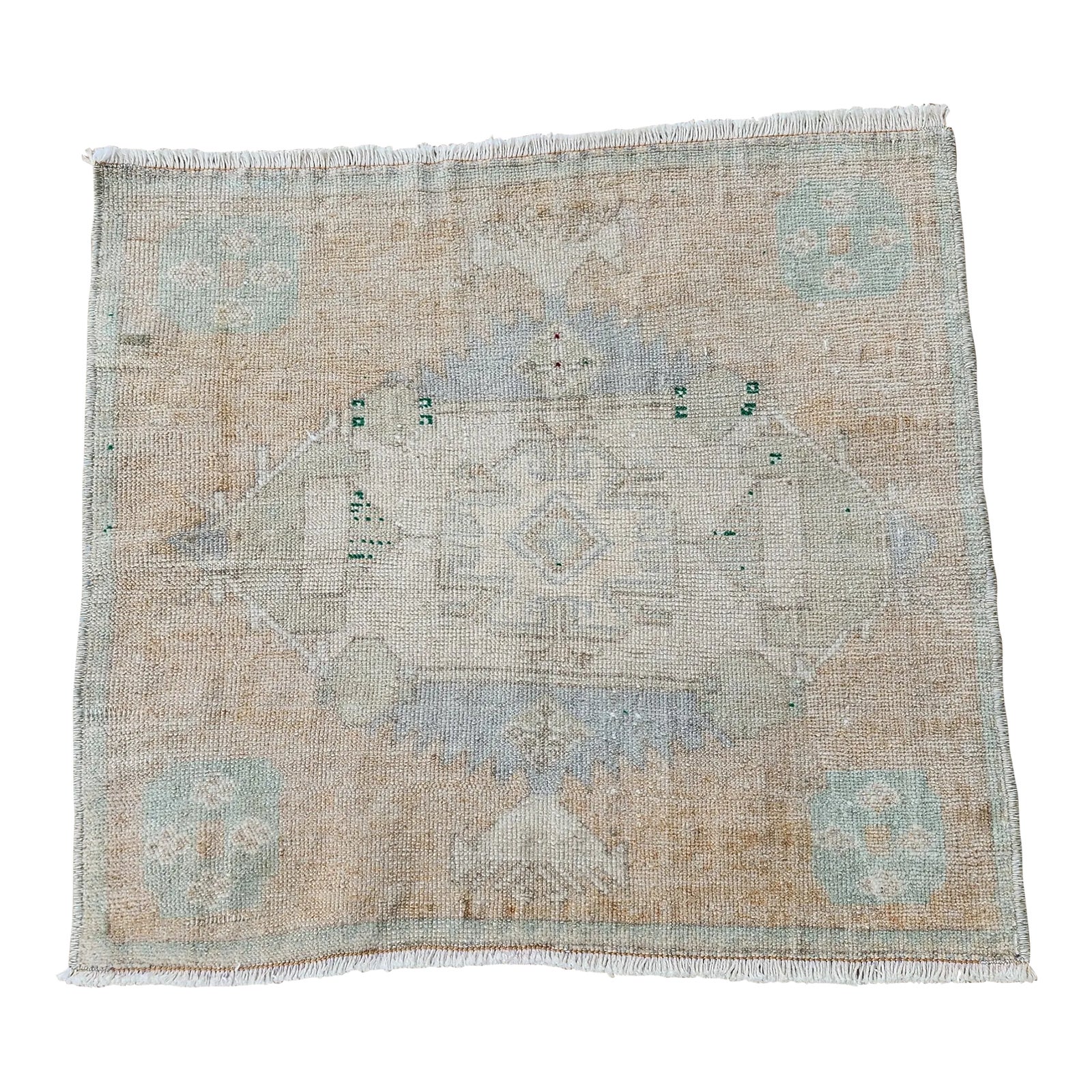 1970s Turkish Handmade Traditional Door Mat - Small Rug | Chairish