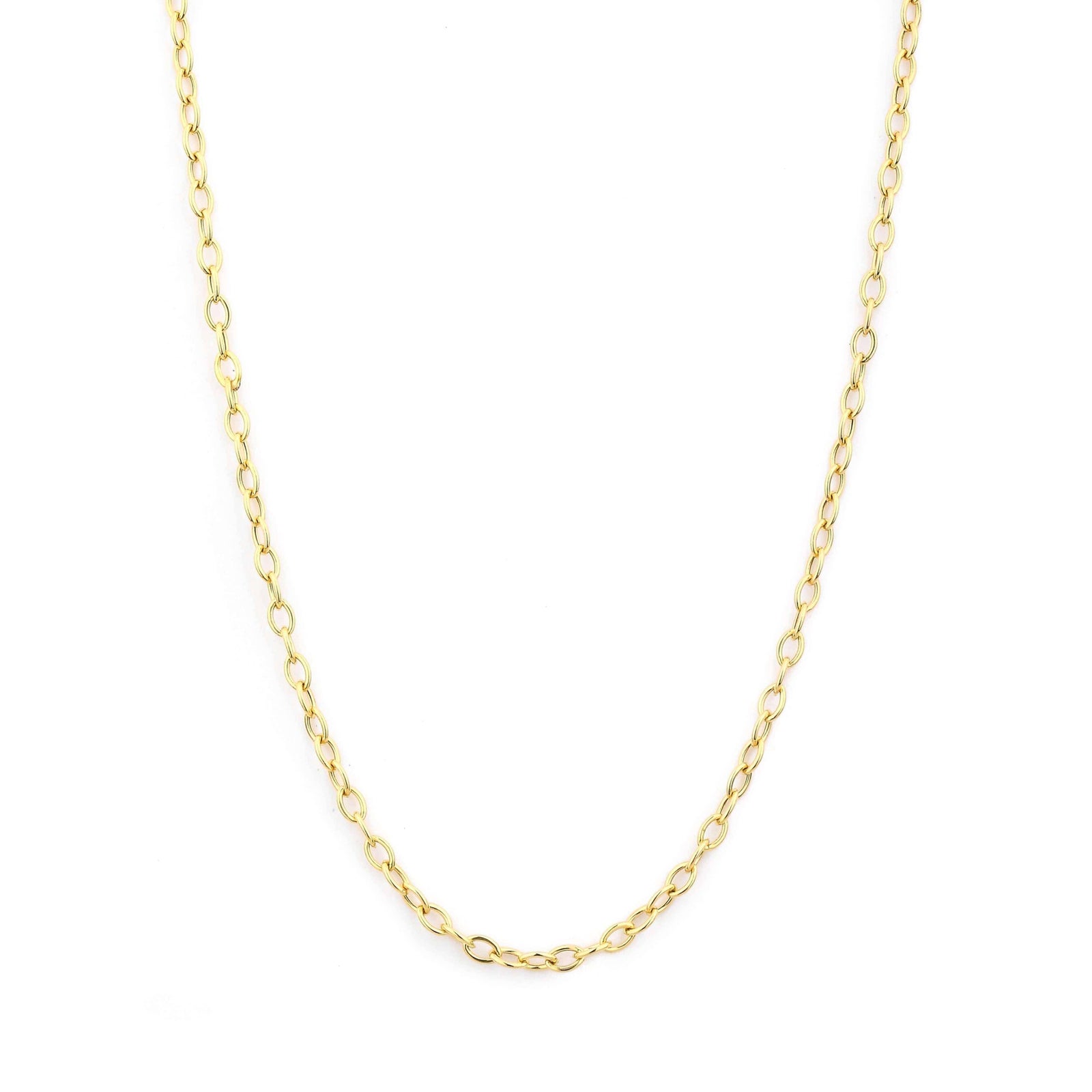 18K Yellow Gold Small Link Chain | Chairish