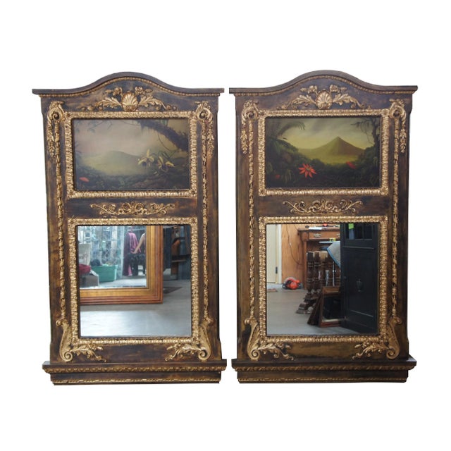 Neoclassical Wall Mirrors With Original Peter Edlund Oil Paintings ...