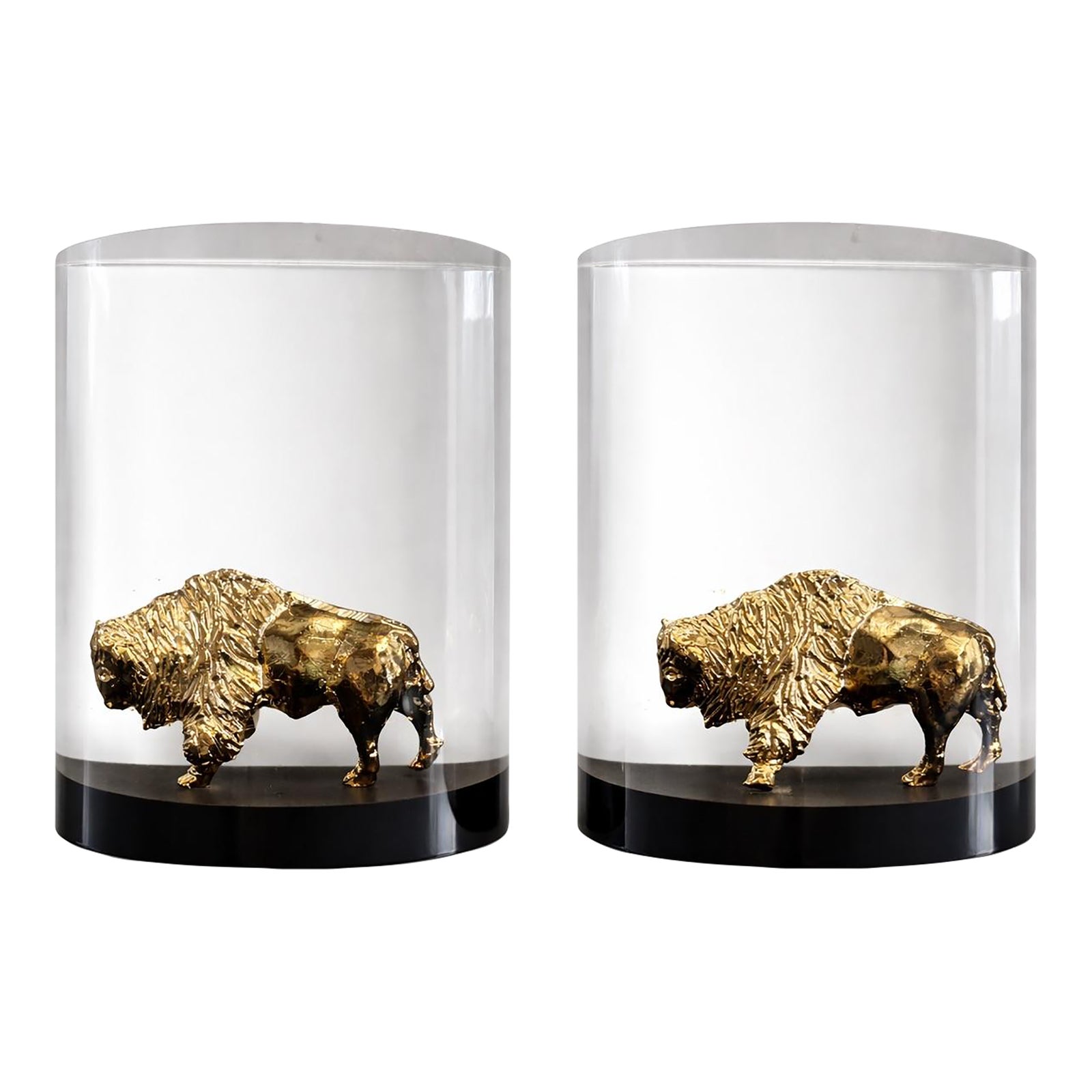 Vintage Lucite Buffalo Bookends | Mid-Century Modern Sculptural Pair ...
