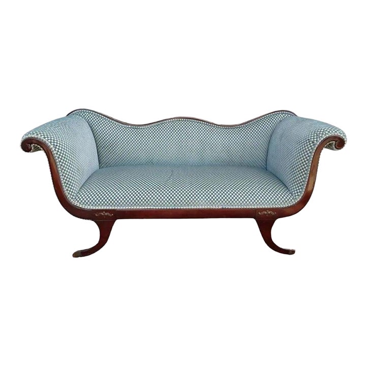 Vintage Recamier Sofa Upholstered in Clarence House Velvet | Chairish