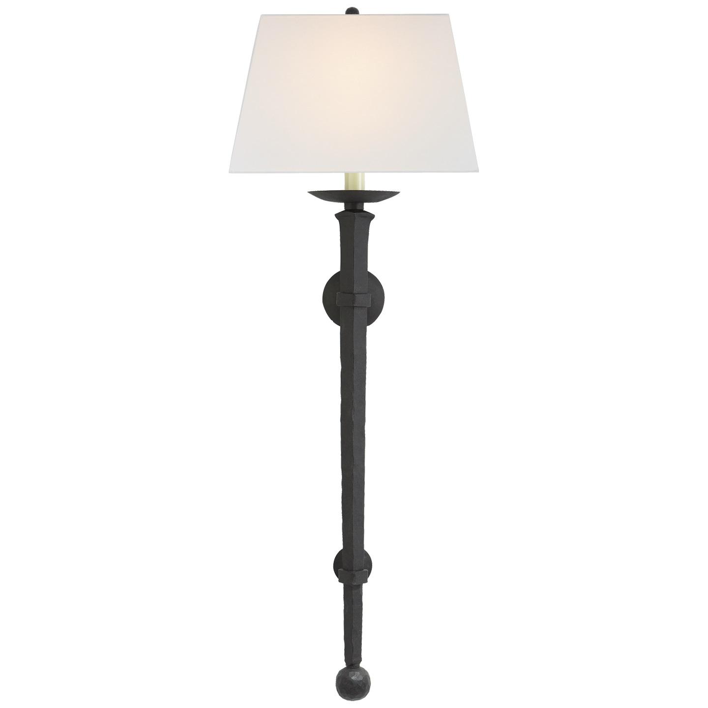 Chapman & Myers for Visual Comfort Signature Long Iron Torch in Black ...