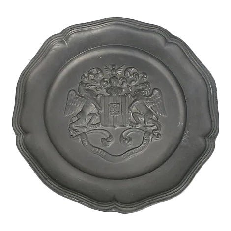 English Crested Pewter Plate | Chairish