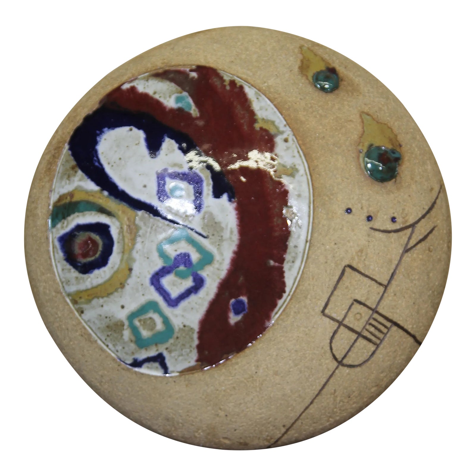 1980s Oversized Round Floor Vase by Ken Pick | Chairish