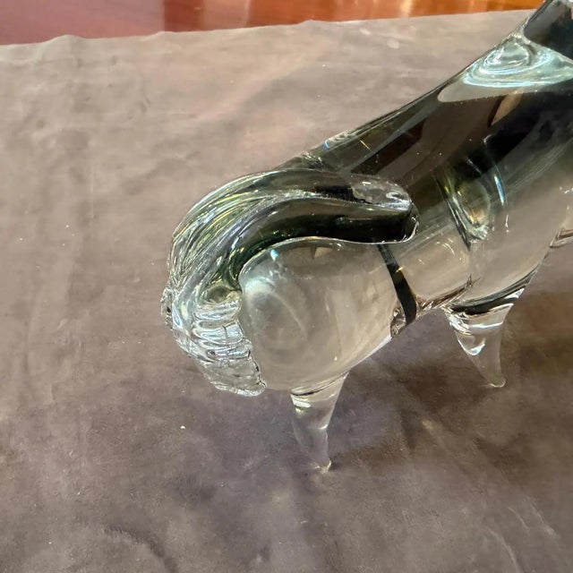 1980s Modern Gray and Black Murano Glass Bull by Vincenzo Nason | Chairish