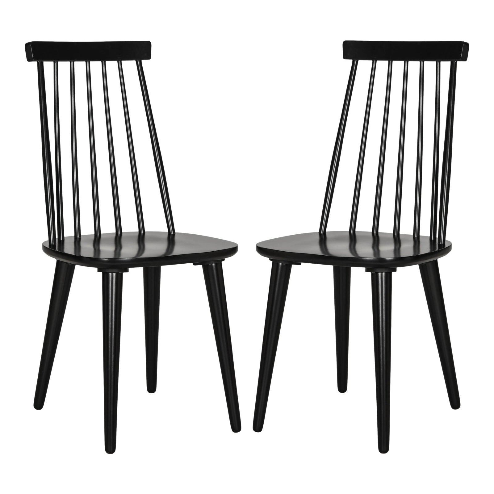 17''H Spindle Side Chair - Black - a Pair | Chairish