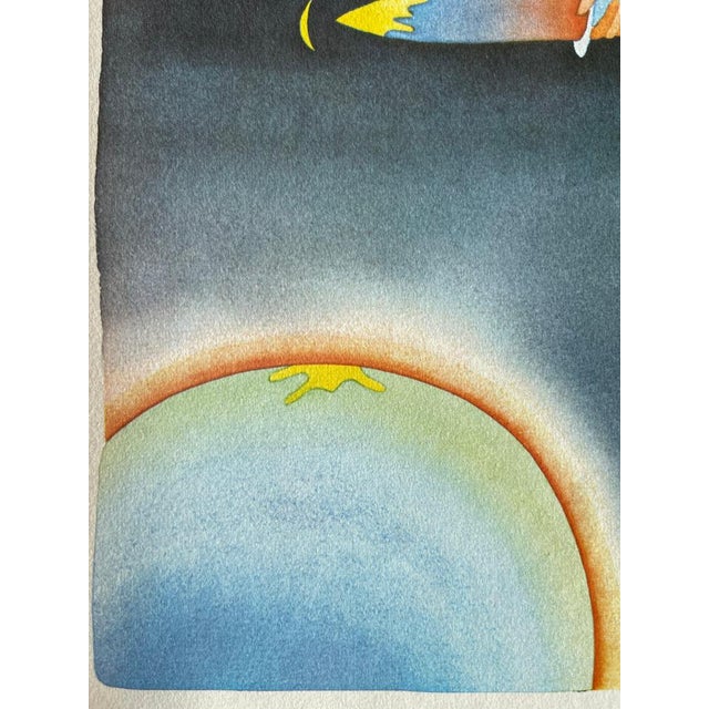 Jean-Michel Folon, La lune blessée, Etching | Chairish