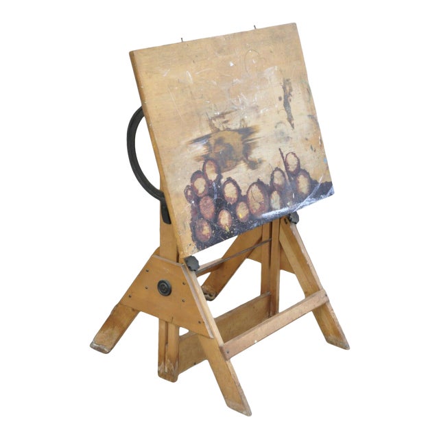 Antique American Industrial Small Drafting Table Work Desk Cast Iron ...