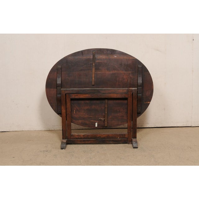 Early 20th Century Antique French Vintner's Table, Oval-Shaped | Chairish