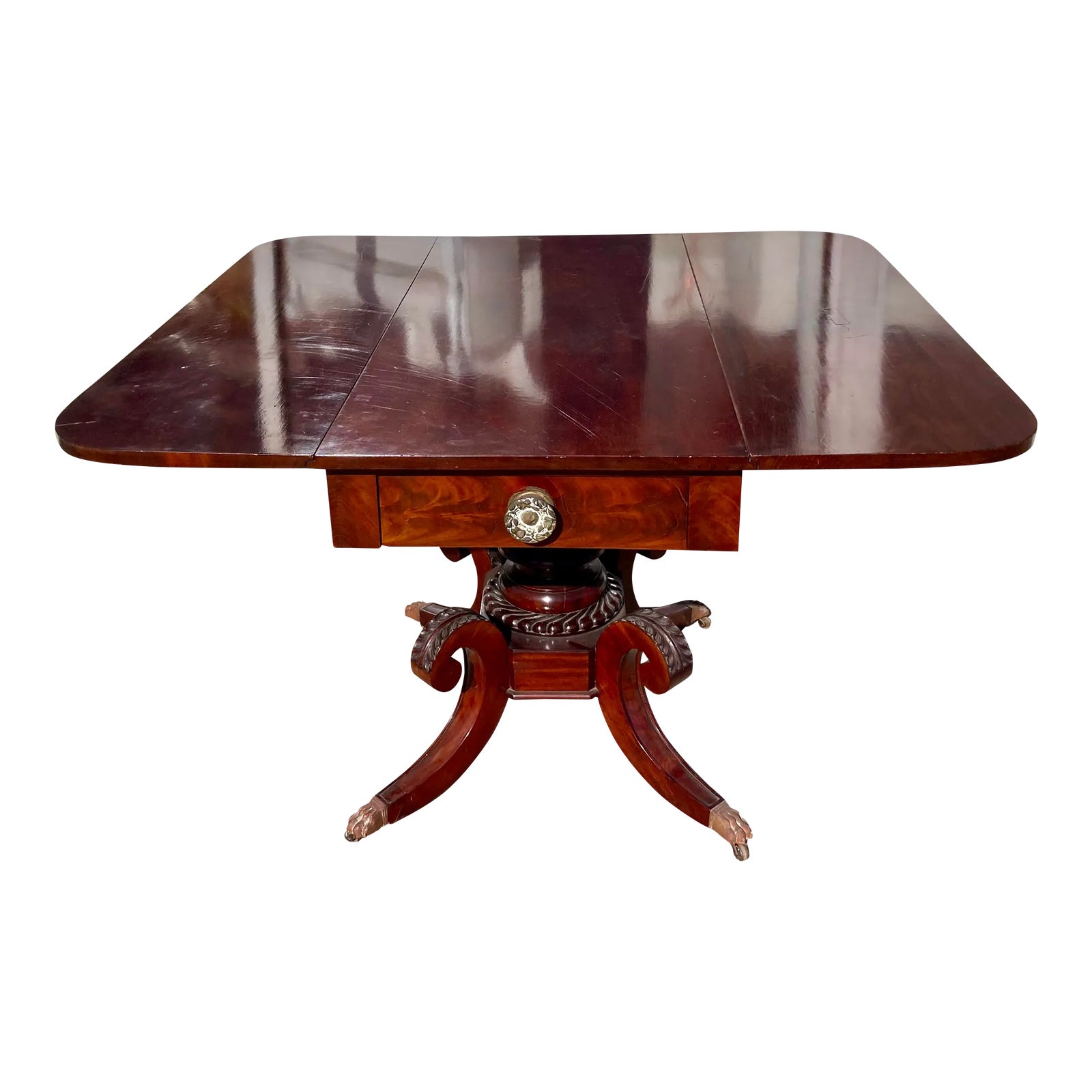 19th Century Drop Down Regency Breakfast Table | Chairish