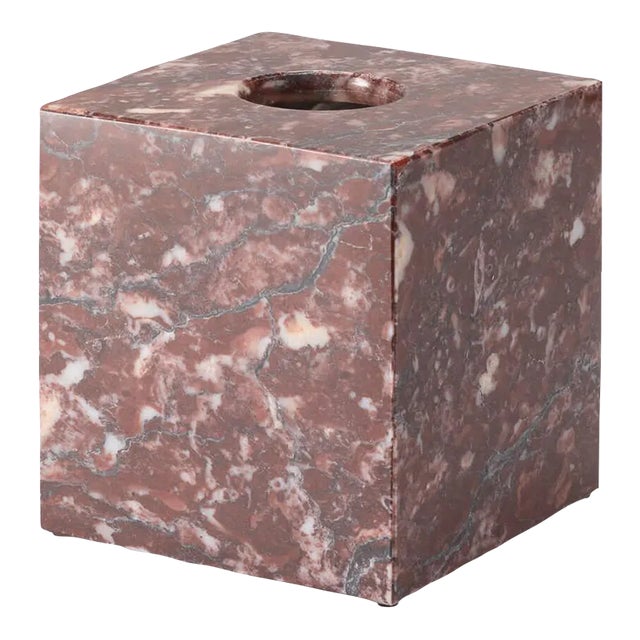 Pink Marble Square Tissue Box | Chairish