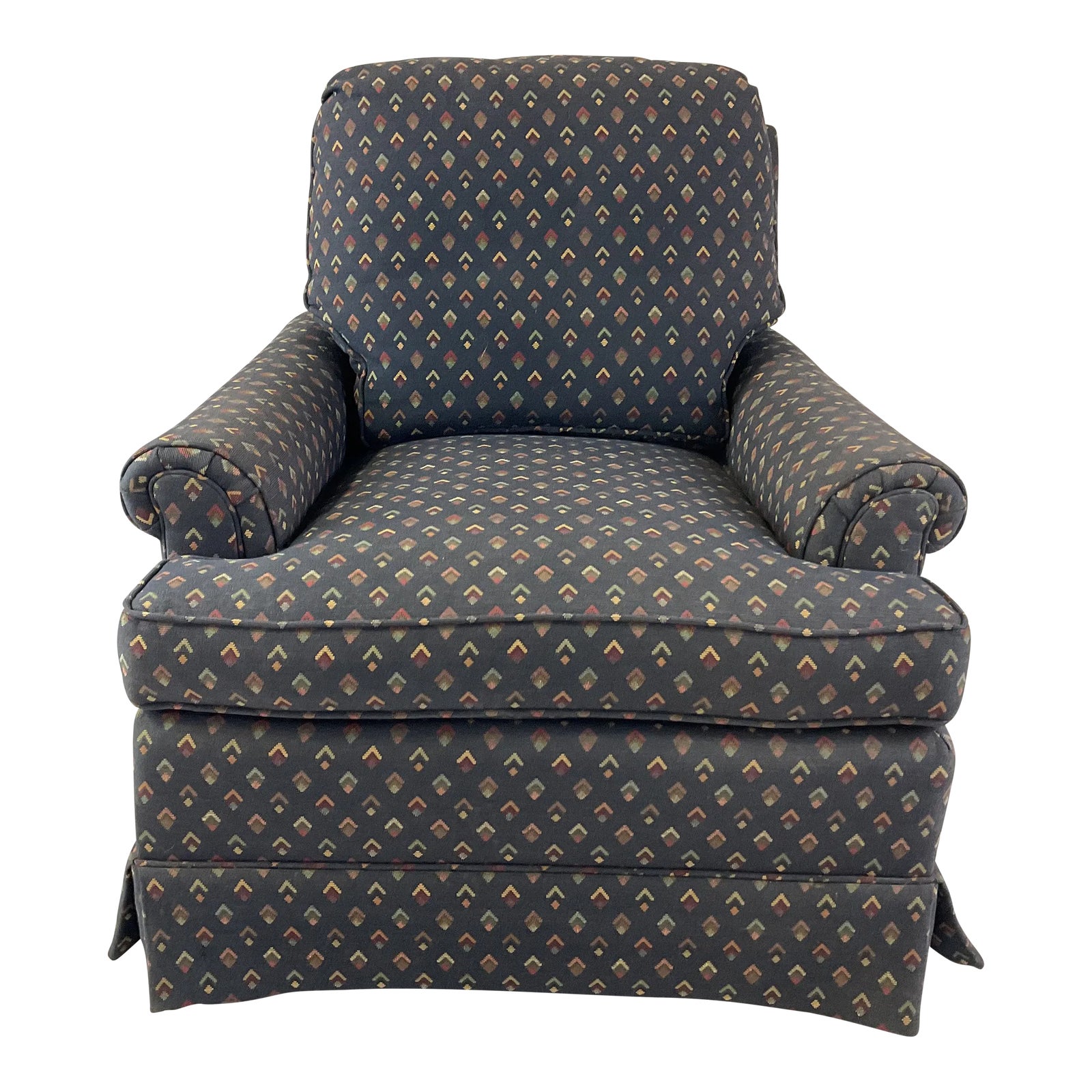 Vintage Henredon Custom Folio Collection Club Chair in Navy. | Chairish