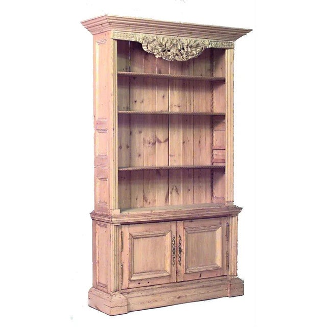 English Country Stripped Pine Bookcases - a Pair | Chairish