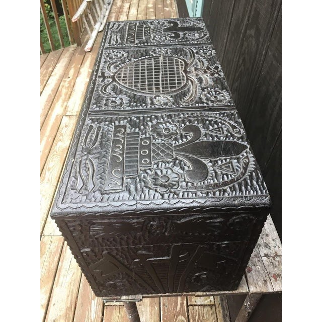 Hand Carved Chest | Chairish